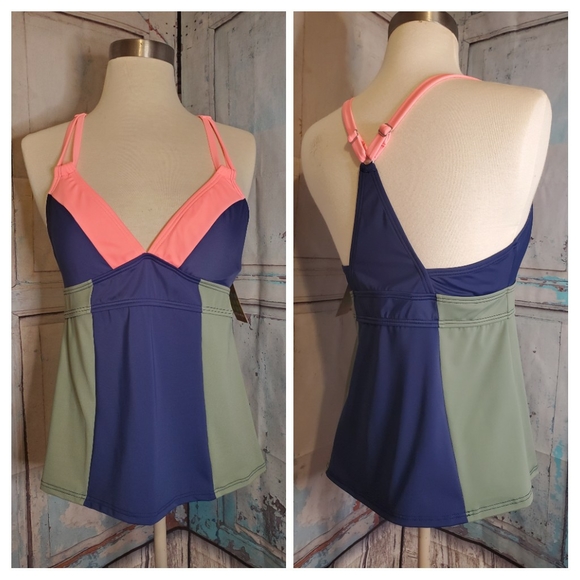 Title nine | Swim | Nwt Title Nine Pinkbluegreen Tankini Top | Poshmark